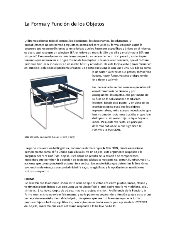 (PDF) La Forma y Función de los Objetos