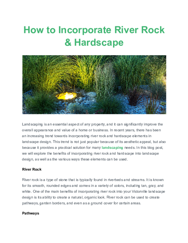(PDF) How to Incorporate River Rock & Hardscape