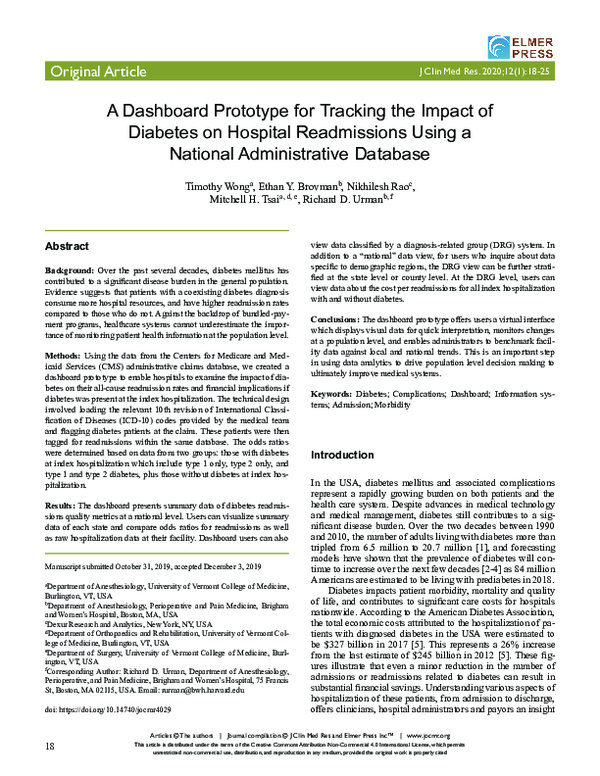 (PDF) A Dashboard Prototype for Tracking the Impact of Diabetes on ...