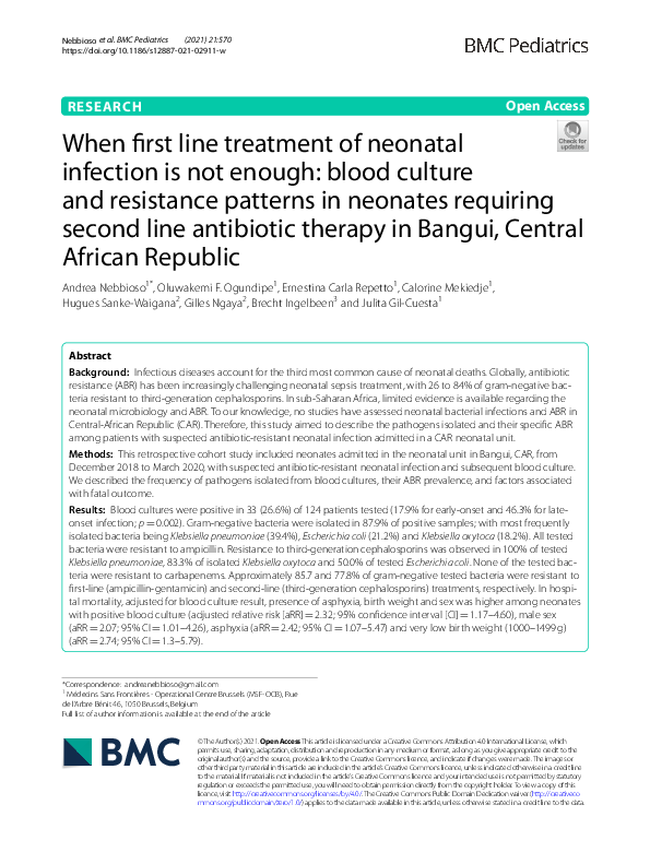(PDF) When first line treatment of neonatal infection is not enough ...