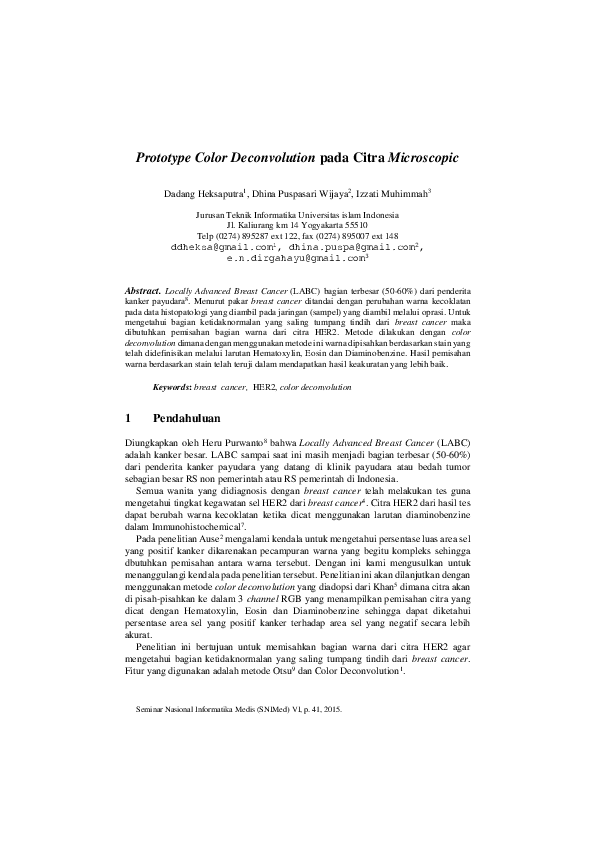 (PDF) Prototype Color Deconvolution pada Citra Microscopic
