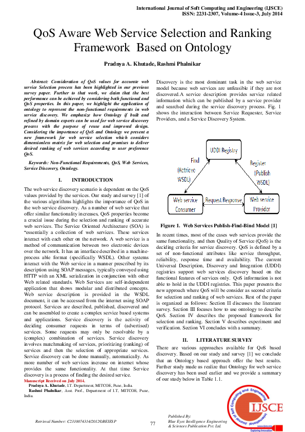 (PDF) QoS Aware Web Service Selection and Ranking Framework Based on ...