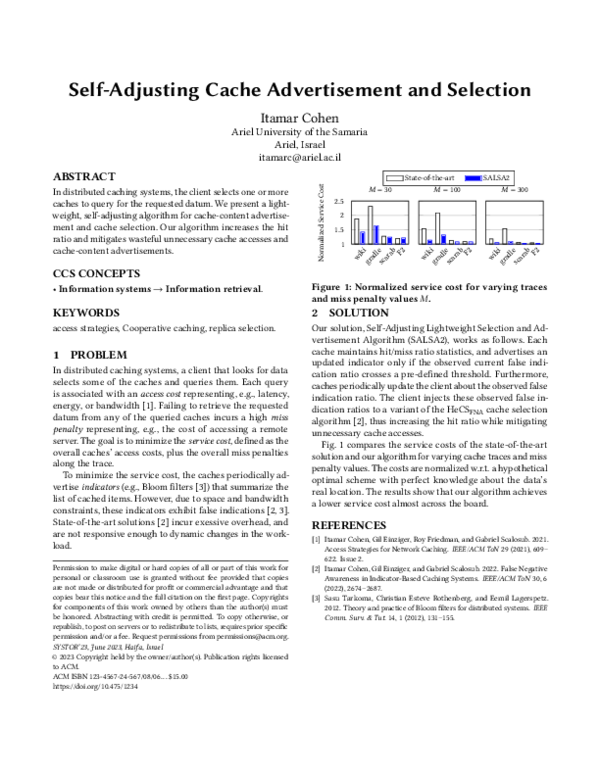 (PDF) Self-Adjusting Cache Advertisement and Selection (PDF) Self-Adjusting Cache Advertisement and Selection