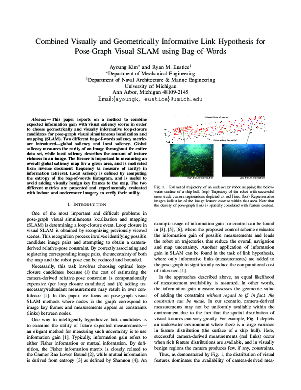 (PDF) Combined visually and geometrically informative link hypothesis for pose-graph visual SLAM ...