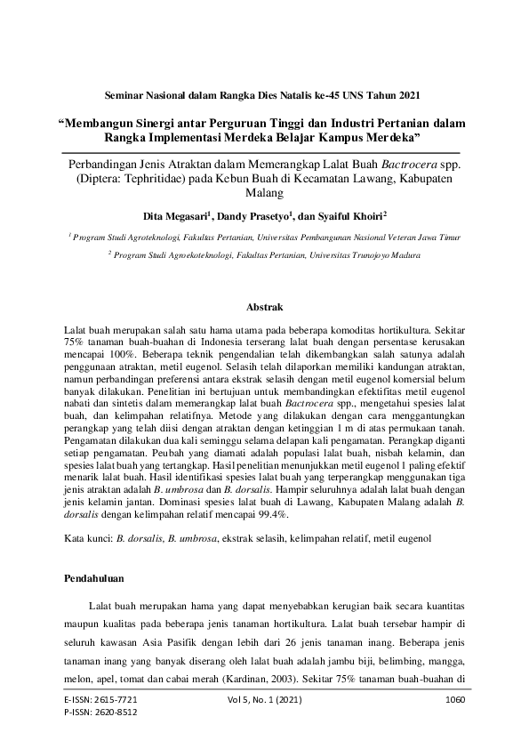 (PDF) Perbandingan Jenis Atraktan dalam Memerangkap Lalat Buah ...