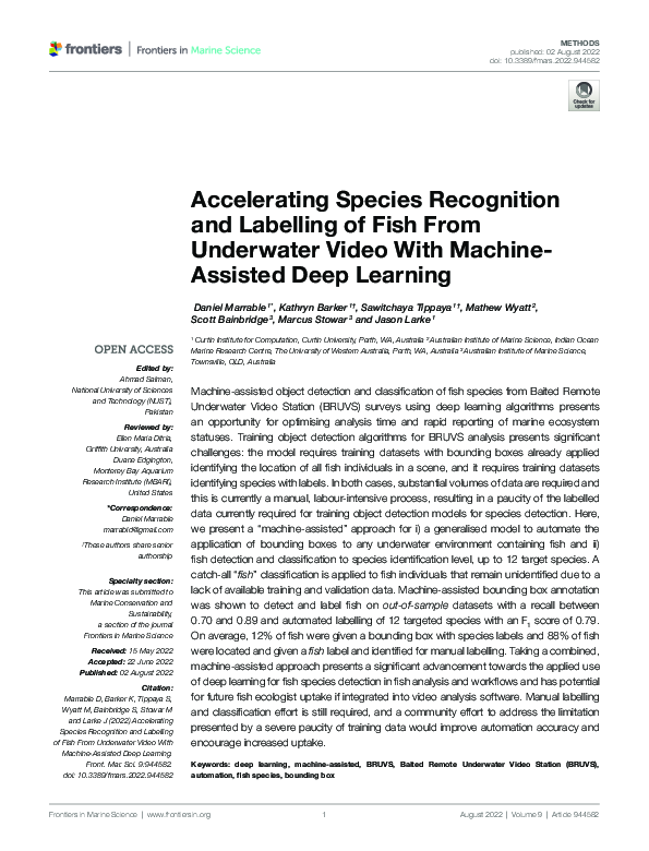 (PDF) Accelerating Species Recognition and Labelling of Fish From ...