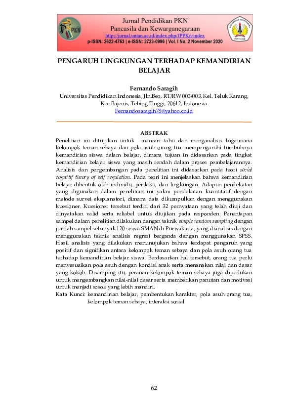(PDF) Environment Effect in Self-Regulated Learning