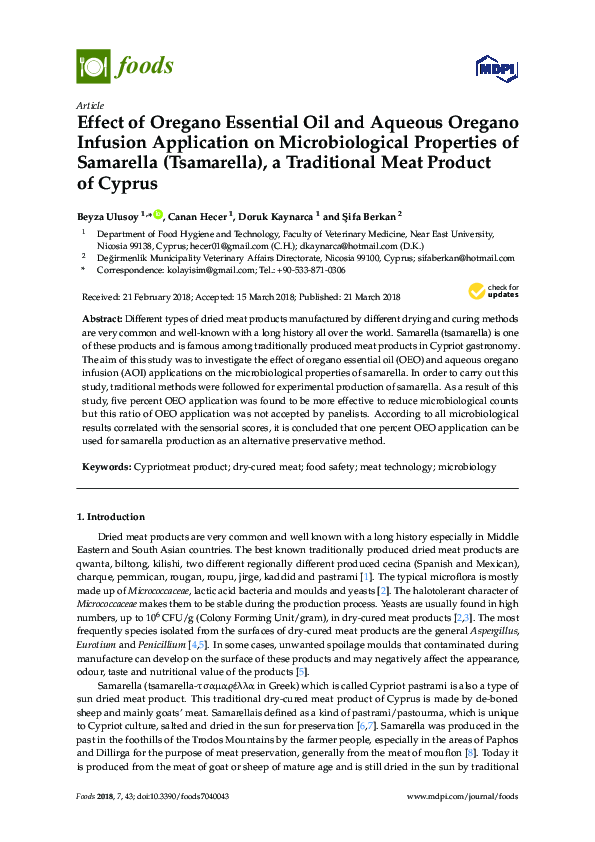 (PDF) Effect of Oregano Essential Oil and Aqueous Oregano Infusion ...