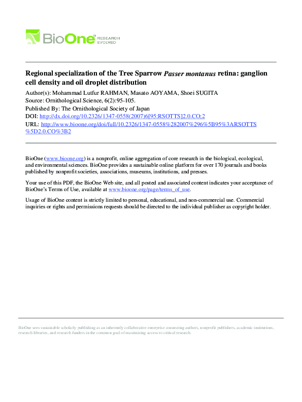 (PDF) Regional specialization of the Tree Sparrow Passer montanus ...