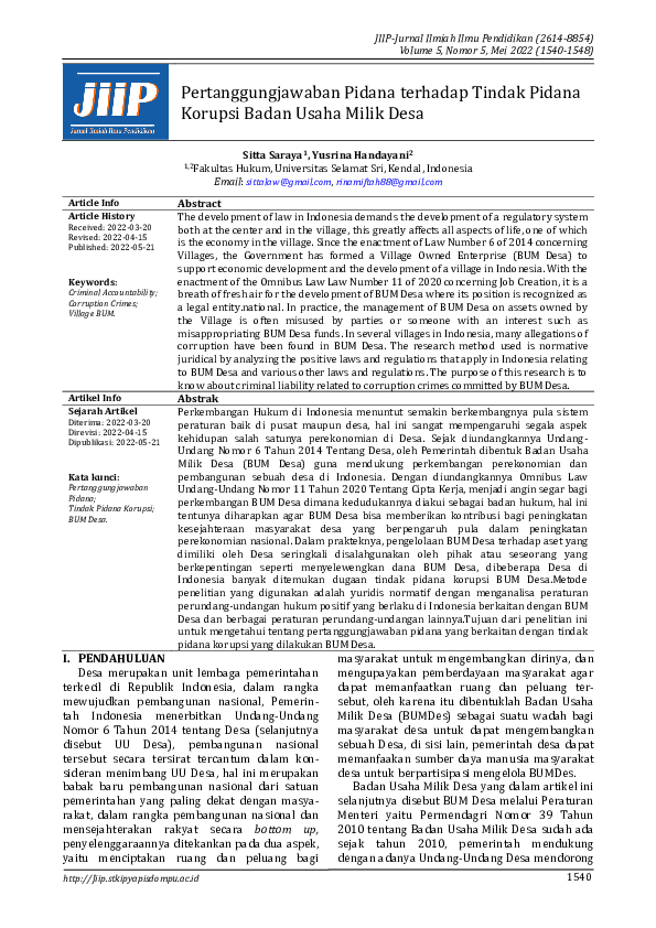 (PDF) PERTANGGUNGJAWABAN PIDANA TERHADAP TINDAK PIDANAKORPORASI DALAM PENCEMARAN LINGKUNGAN ...