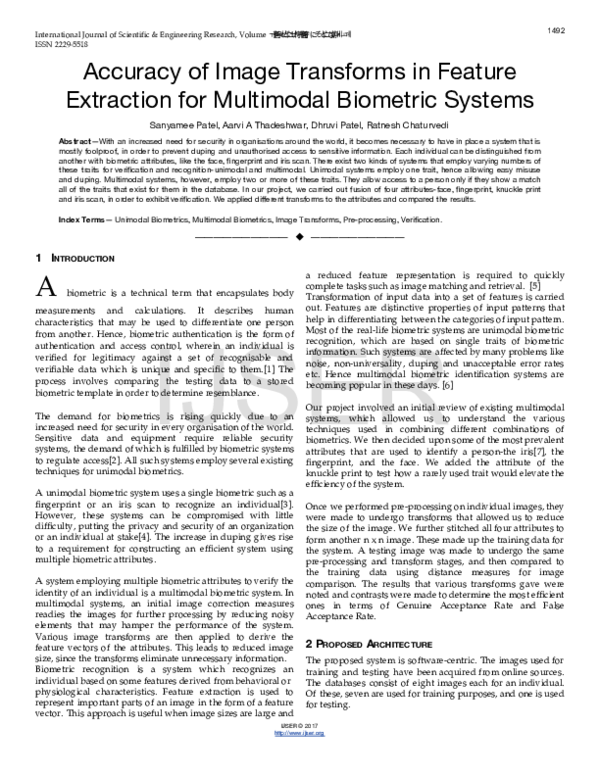 (PDF) Accuracy of Image Transforms in Feature Extraction for Multimodal ...
