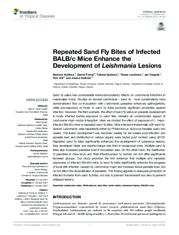 (PDF) Repeated Sand Fly Bites of Infected BALB/c Mice Enhance the ...