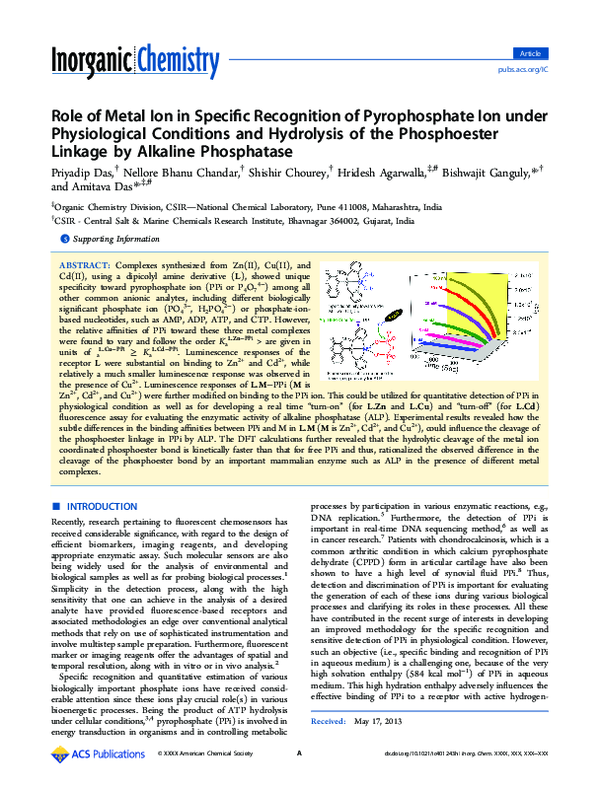 (PDF) Role of Metal Ion in Specific Recognition of Pyrophosphate Ion ...