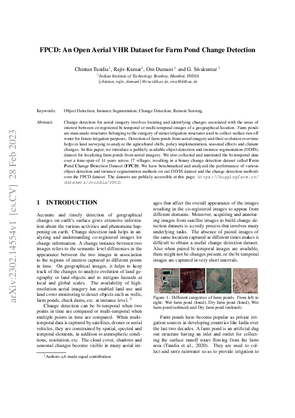 (PDF) FPCD: An Open Aerial VHR Dataset for Farm Pond Change Detection