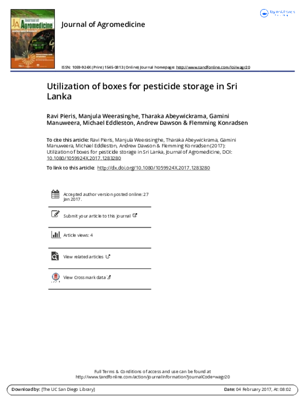 (PDF) Utilization of boxes for pesticide storage in Sri Lanka