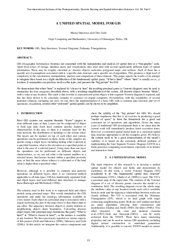 (PDF) A Unified Spatial Model for GIS