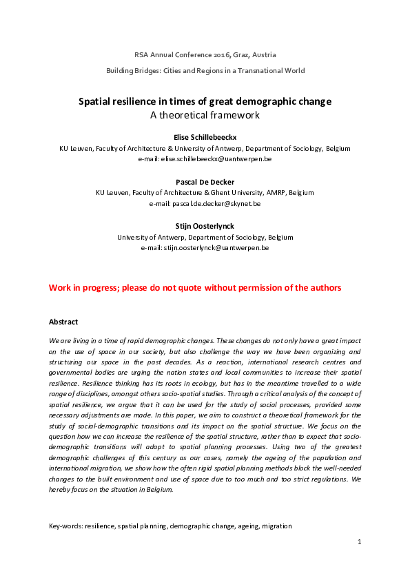 (PDF) Spatial resilience in times of great demographic change. A ...