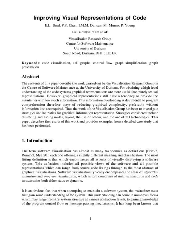 (PDF) Improving Visual Representations of Code