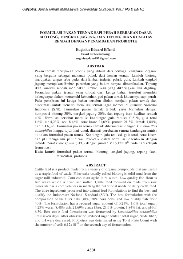 (PDF) Formulasi Pakan Ternak Sapi Perah Berbahan Dasar Blotong, Tongkol ...