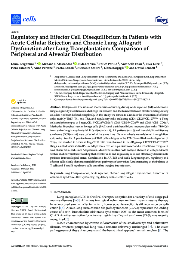 (PDF) Regulatory and Effector Cell Disequilibrium in Patients with ...