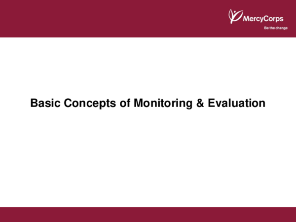 (PDF) Basic Concepts of Monitoring & Evaluation