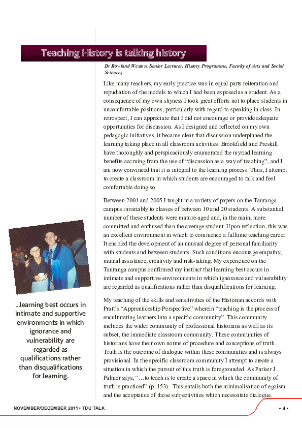 (PDF) Teaching History is talking history