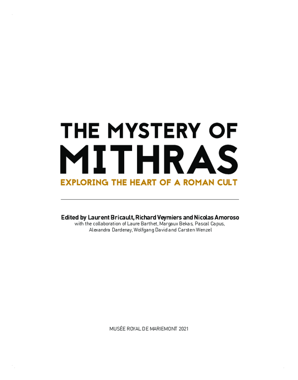 (PDF) The Mithraea of Nida.