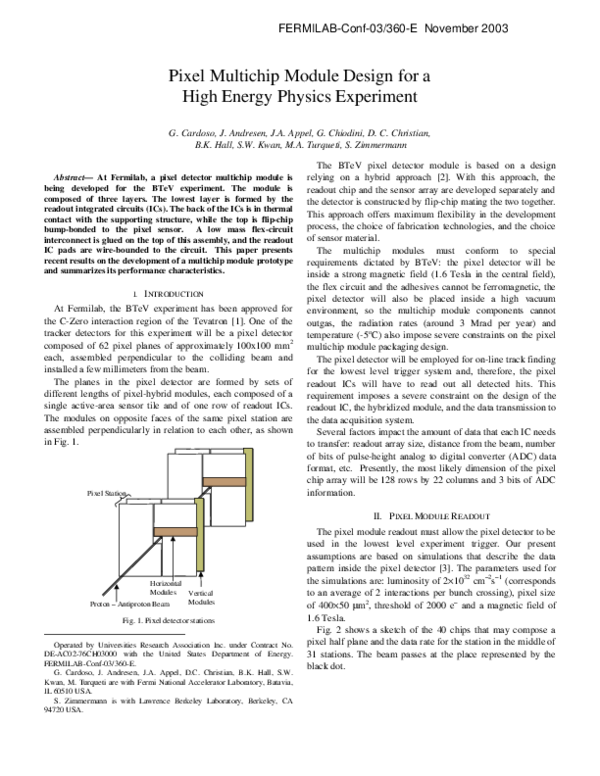 (PDF) Pixel multichip module design for a high energy physics experiment