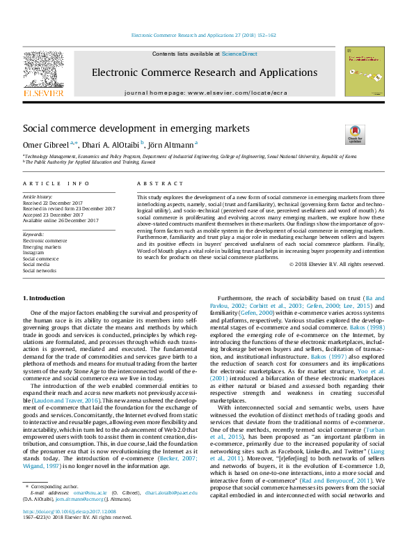 (PDF) Social commerce development in emerging markets (PDF) Social commerce development in emerging markets