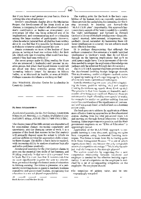 (PDF) Accelerated Learning for the 21st Century