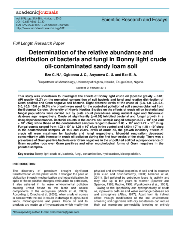(PDF) Determination of the relative abundance and distribution of ...