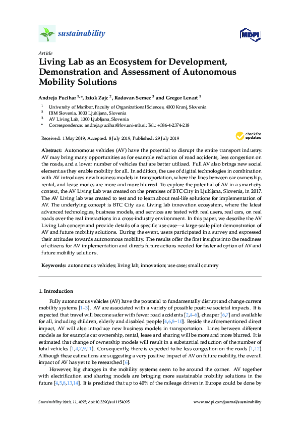 (PDF) Living Lab as an Ecosystem for Development, Demonstration and ...