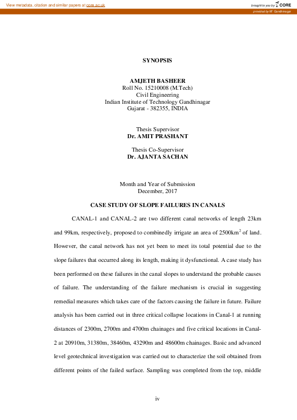 (PDF) Case study of slope failures in canals