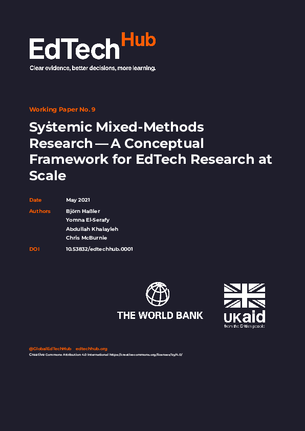 (PDF) Syṡtemic Mixed-Methods Research — A Conceptual Framework for EdTech Research at Scale