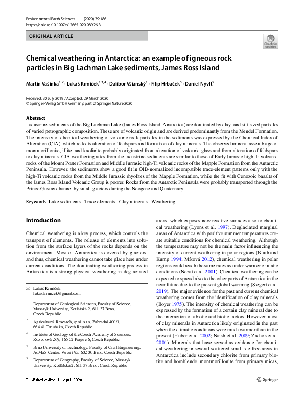 (PDF) Chemical weathering in Antarctica: an example of igneous rock ...