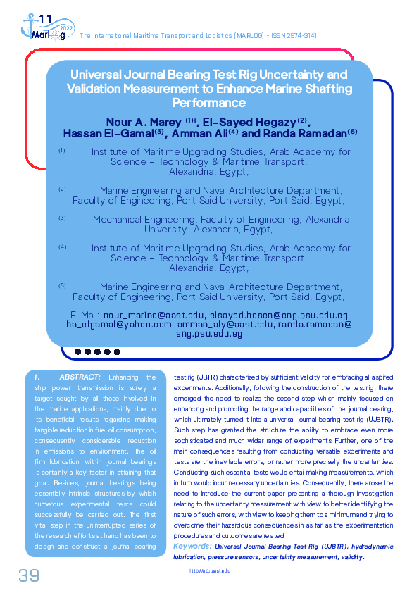 (PDF) Universal journal bearing test rig uncertainty and validation ...