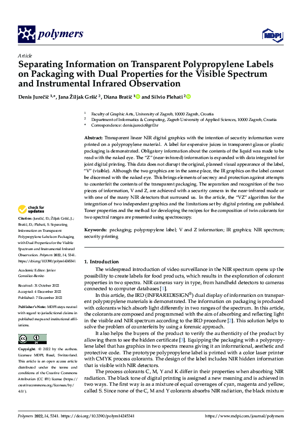 (PDF) Separating Information on Transparent Polypropylene Labels on ...