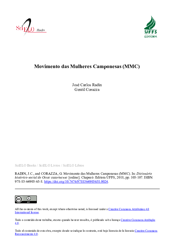 (PDF) Movimento das Mulheres Camponesas (MMC)