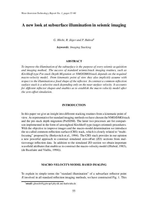 (PDF) Optimizing Subsurface Illumination in Seismic Imaging