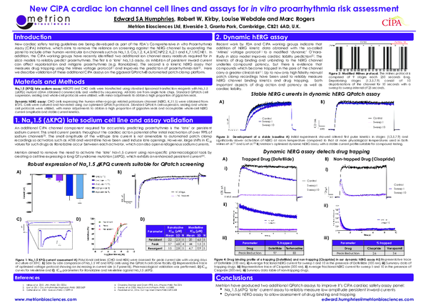 (PDF) New CiPA cardiac ion channel cell lines and assays for in vitro ...