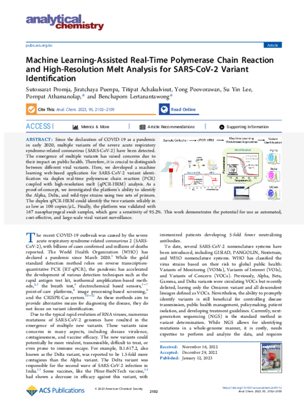 (PDF) Machine Learning-Assisted Real-Time Polymerase Chain Reaction and ...