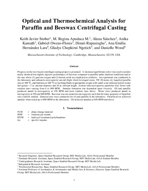 (PDF) Optical and Thermochemical Analysis for Paraffin and Beeswax ...