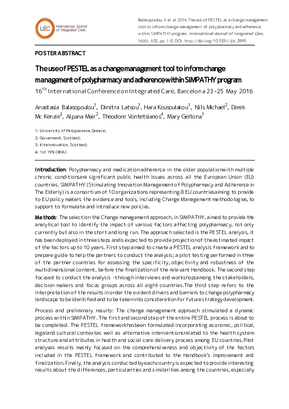 (PDF) The use of PESTEL as a change management tool to inform change ...