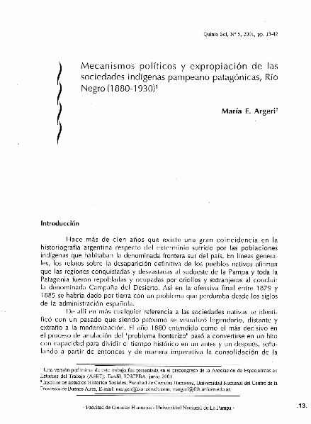 (PDF) Mecanismos políticos y expropiación de las sociedades indígenas ...