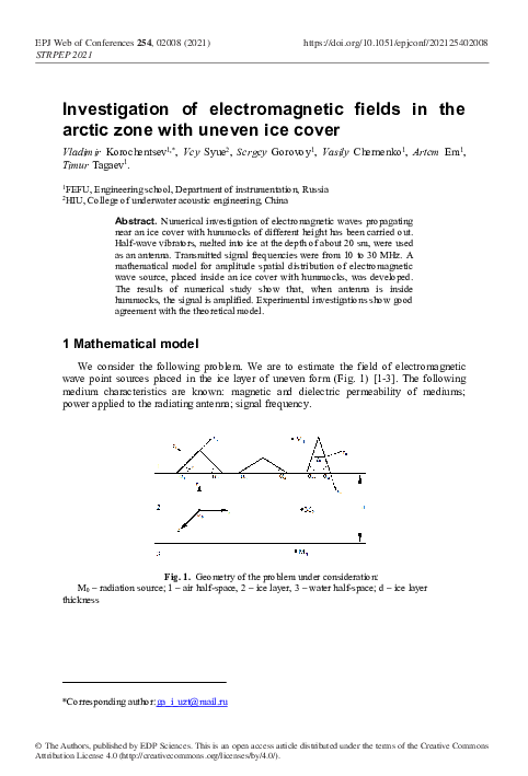 (PDF) Investigation of electromagnetic fields in the arctic zone with ...