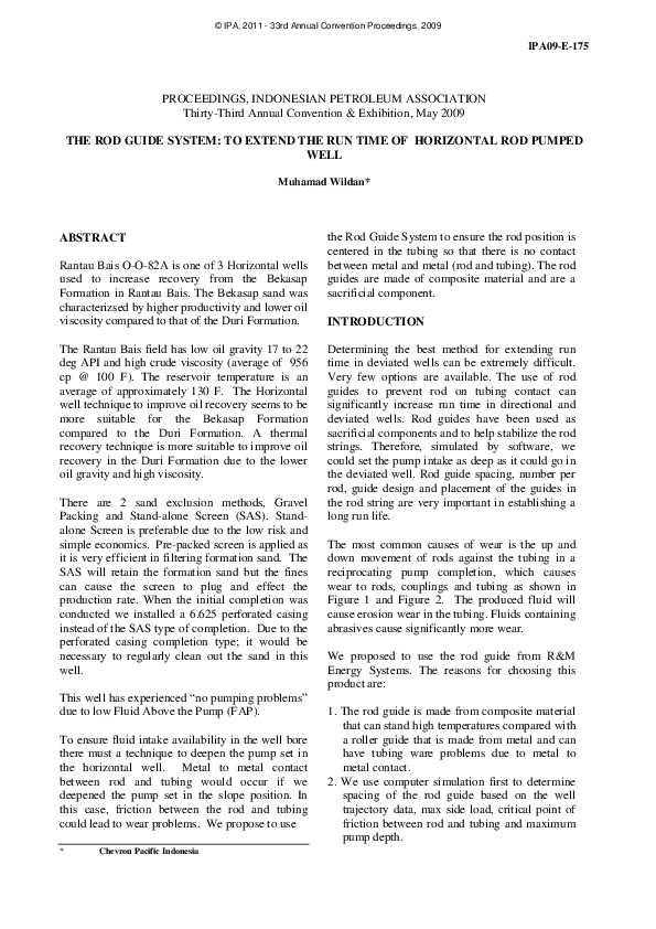 (PDF) The Rod Guide System: to Extend the Run Time of horizontal Rod ...