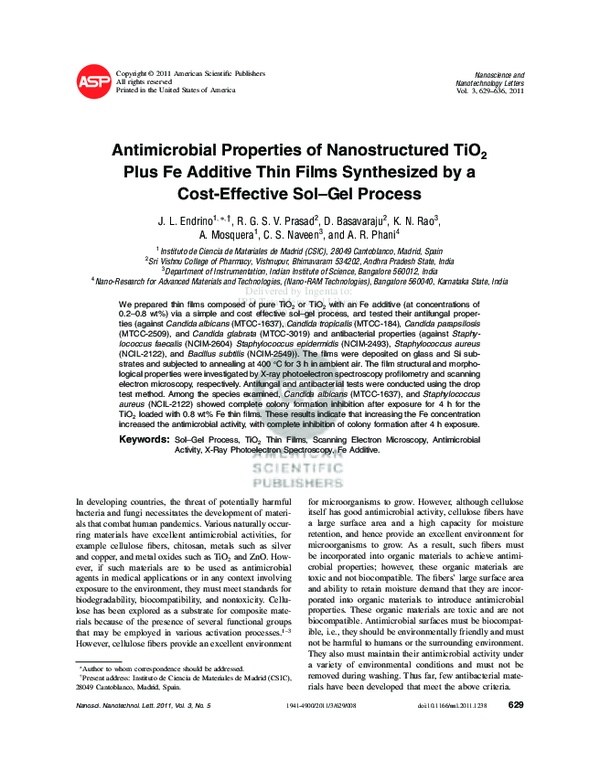 (PDF) Antimicrobial Properties of Nanostructured TiO2 Plus Fe Additive ...