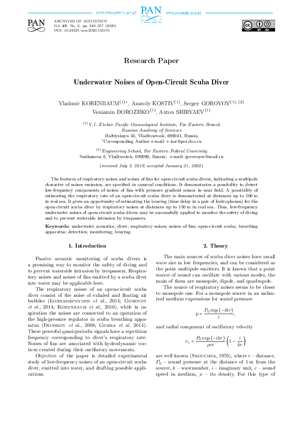 (PDF) Underwater Noises of Open-Circuit Scuba Diver