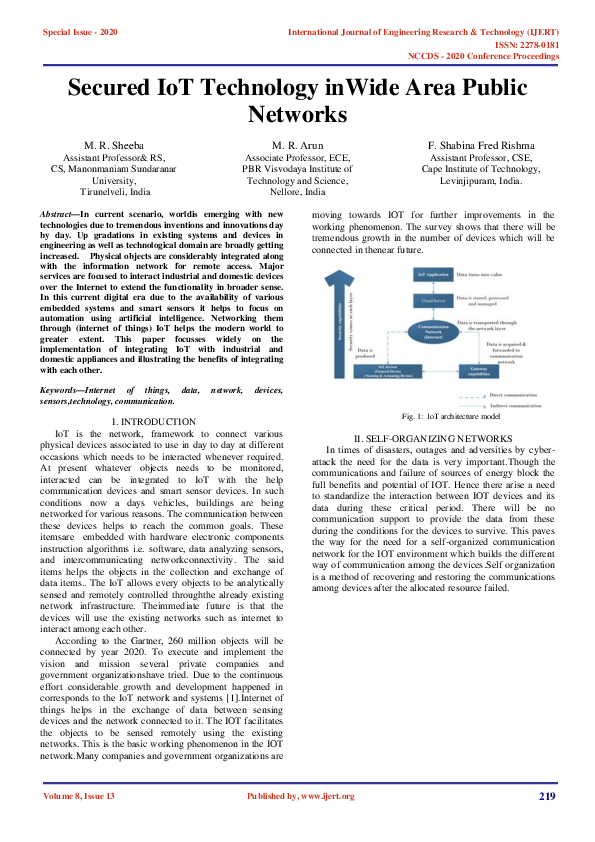 (PDF) Secured IoT Technology inWide Area Public Networks