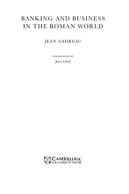 (PDF) Banking and Business in the Roman World